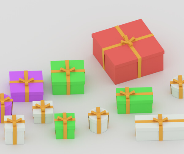 ArtStation - Low Poly Cartoon Simple Gift Boxes | Resources
