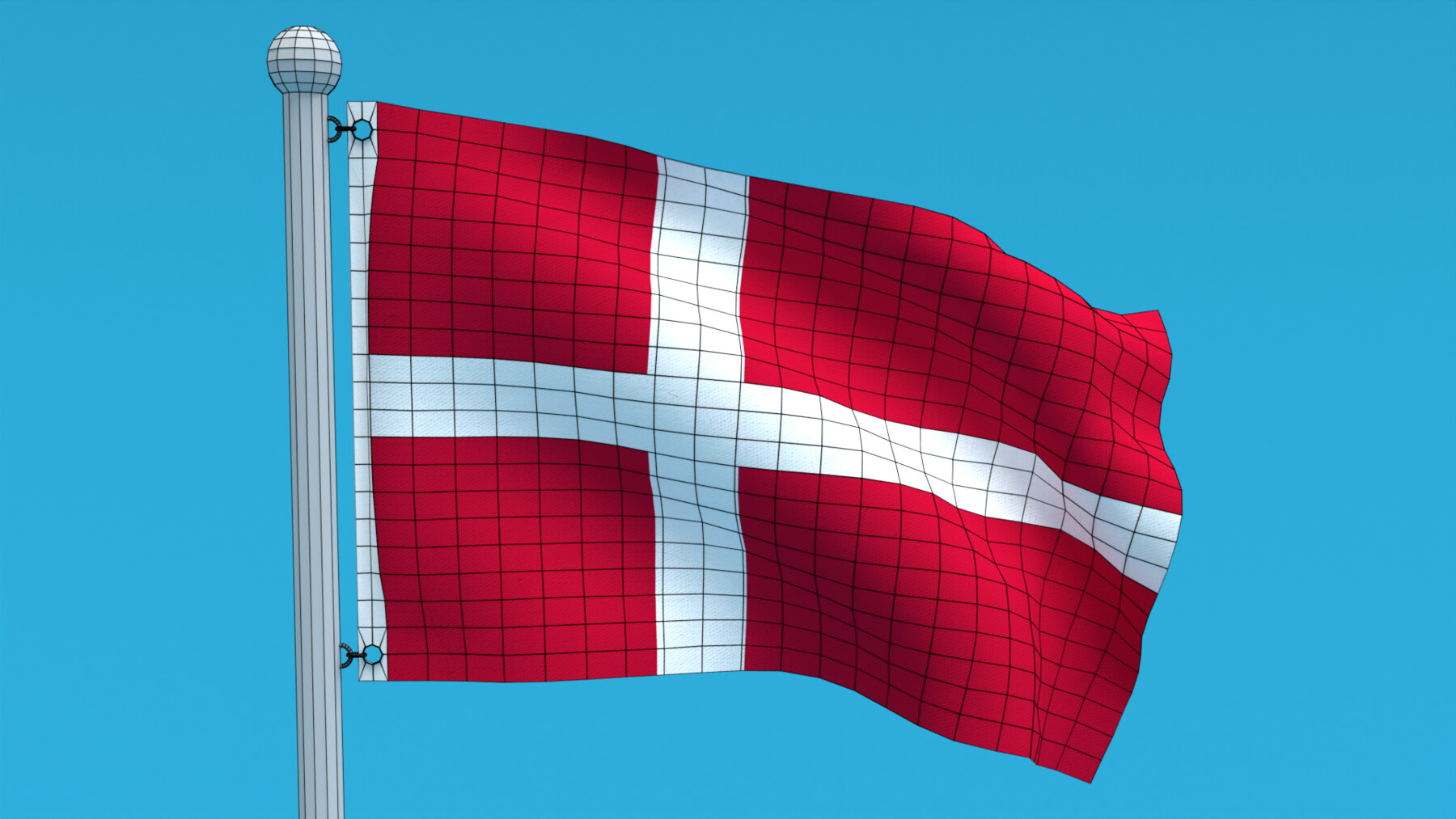 ArtStation - Low Poly Seamless Animated Denmark Flag | Game Assets