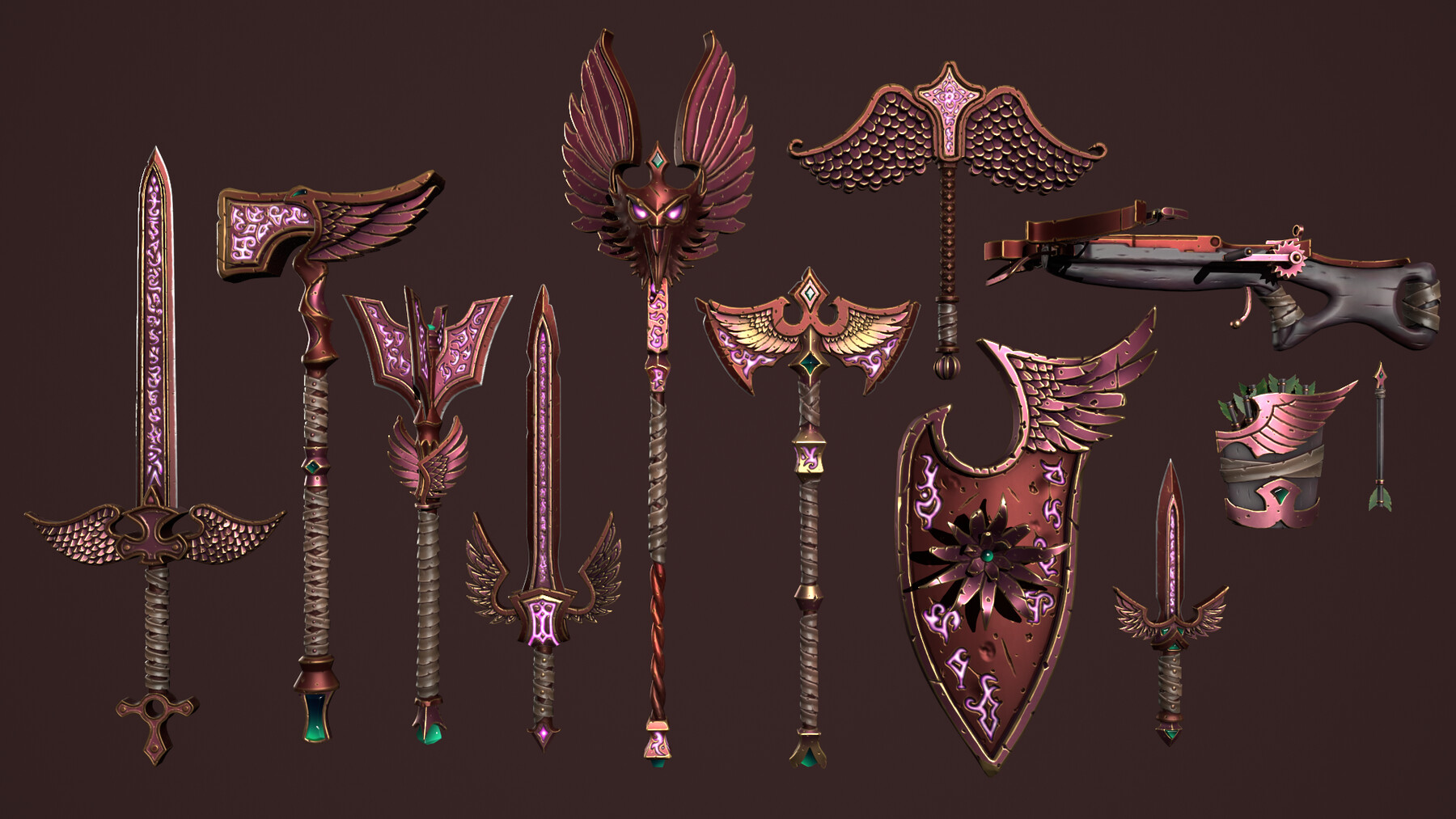 ArtStation - Dark rune weapons collection | Game Assets