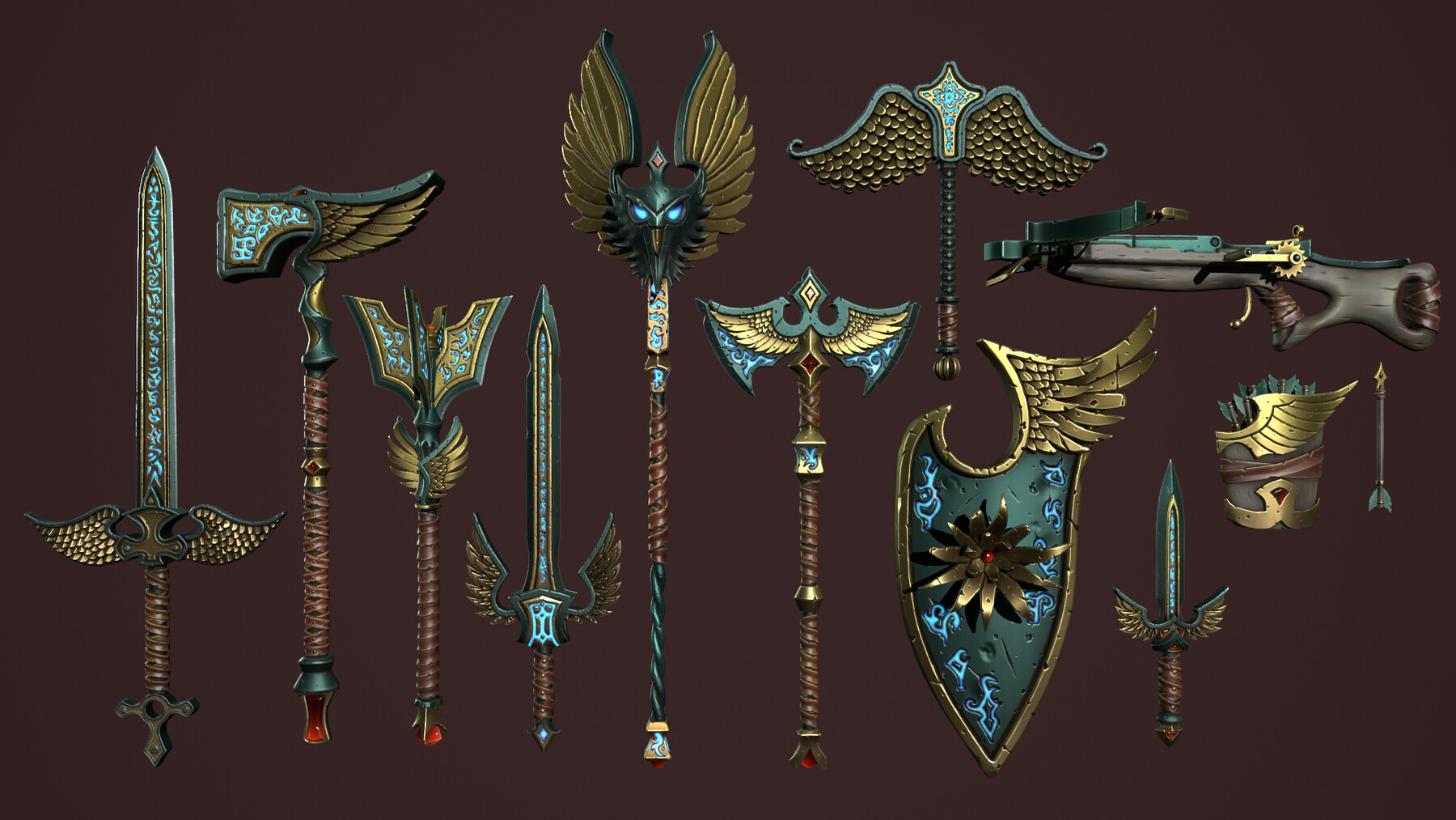 ArtStation - Dark rune weapons collection | Game Assets
