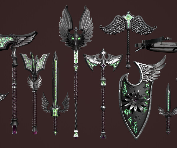 ArtStation - Dark rune weapons collection | Game Assets
