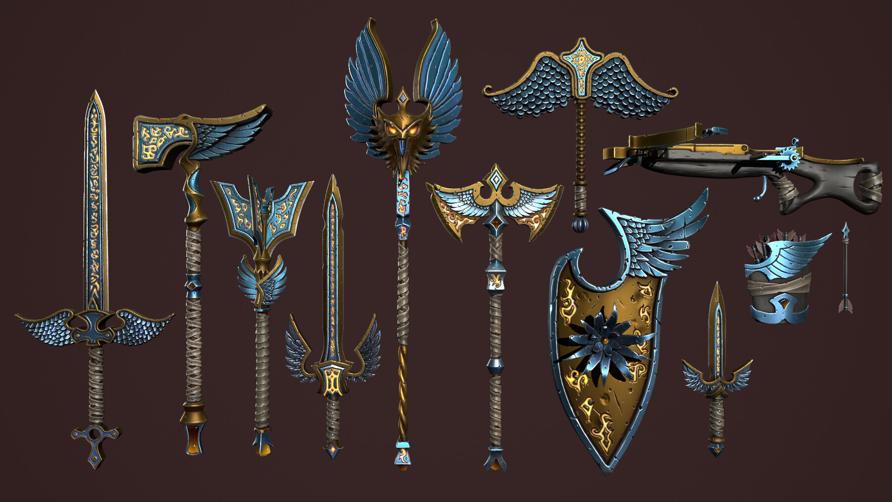 ArtStation - Dark rune weapons collection | Game Assets