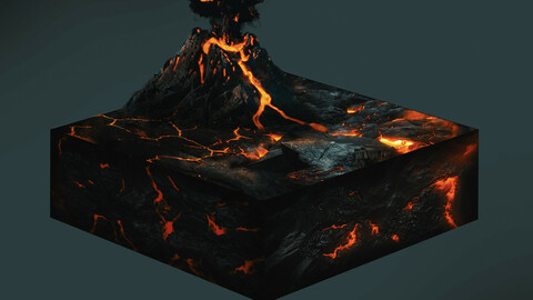 ArtStation - 01. Volcano | Microworld. Created by Giaan | Artworks