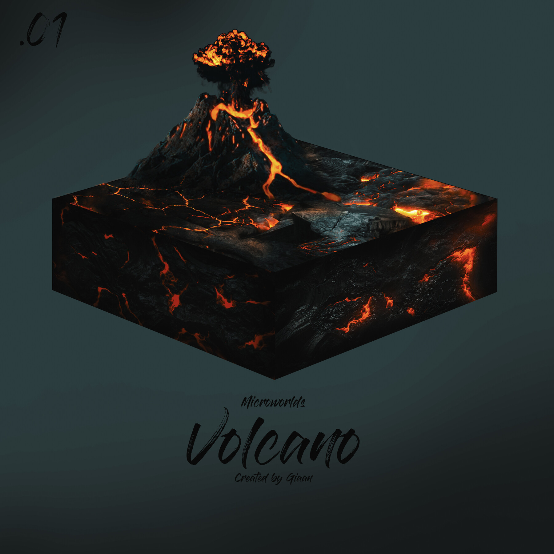ArtStation - 01. Volcano | Microworld. Created by Giaan | Artworks
