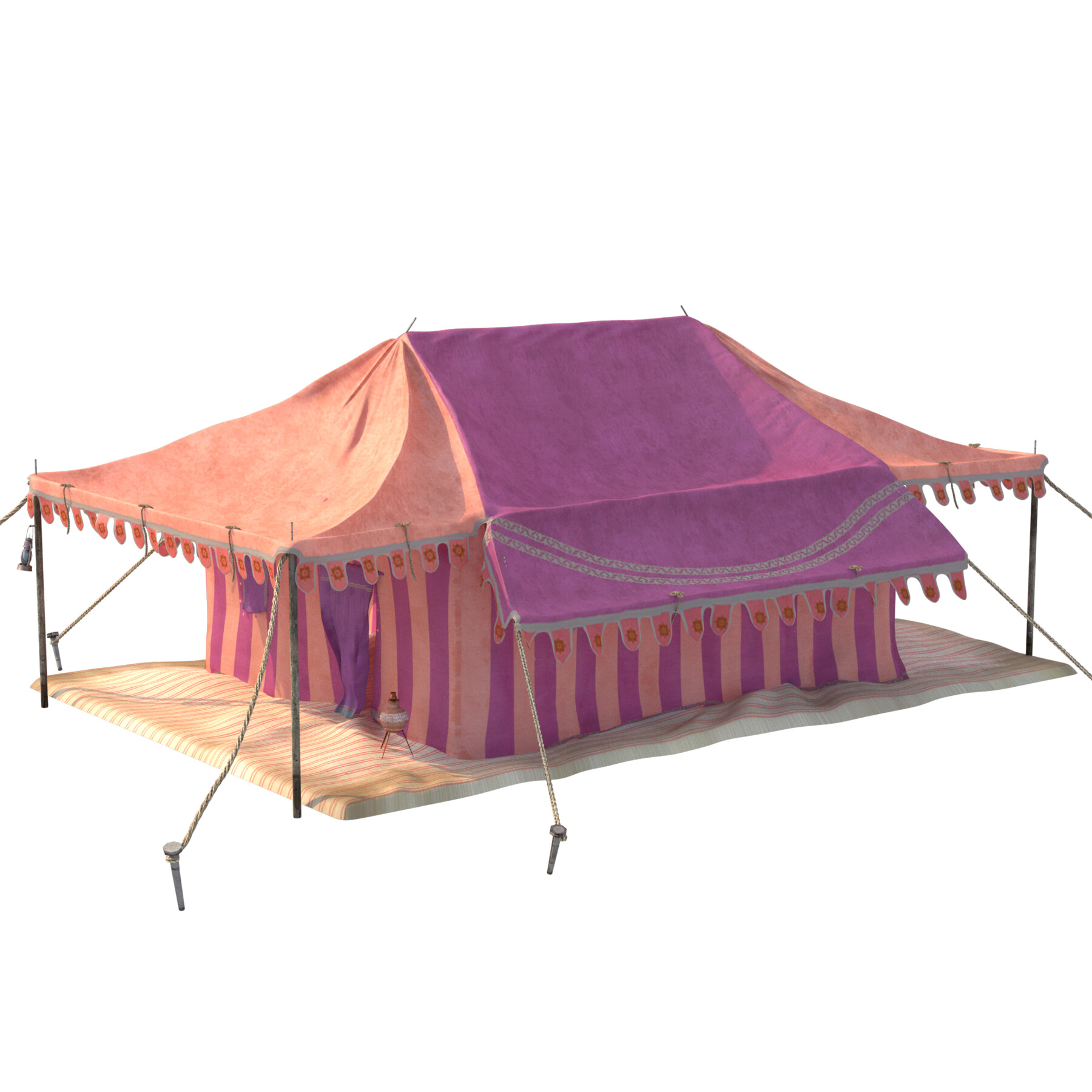 ArtStation - Indian Medieval Tent - 3 texture variations | Game Assets