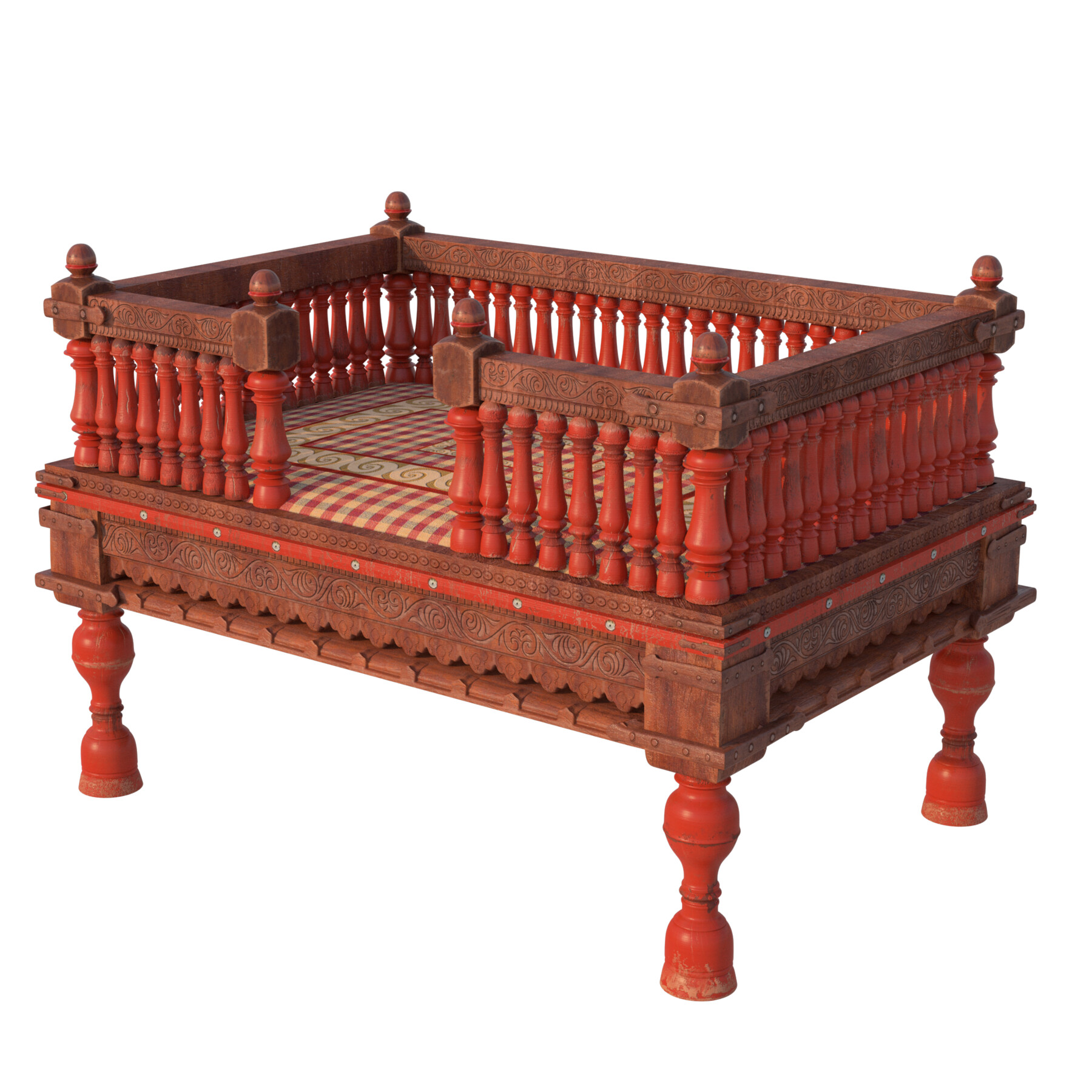 ArtStation - Indian Bed - Cot - Medieval - 18th Century | Game Assets