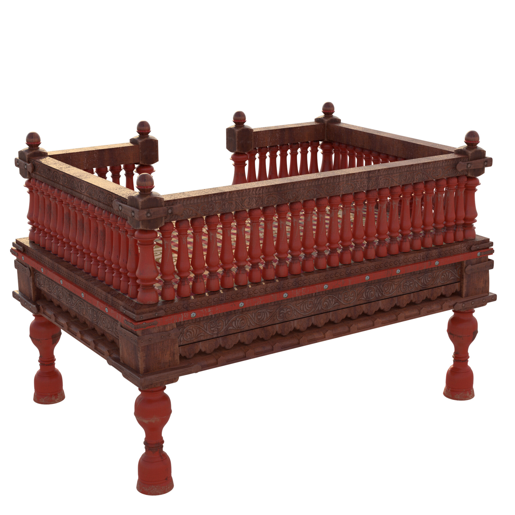 ArtStation - Indian Bed - Cot - Medieval - 18th Century | Game Assets