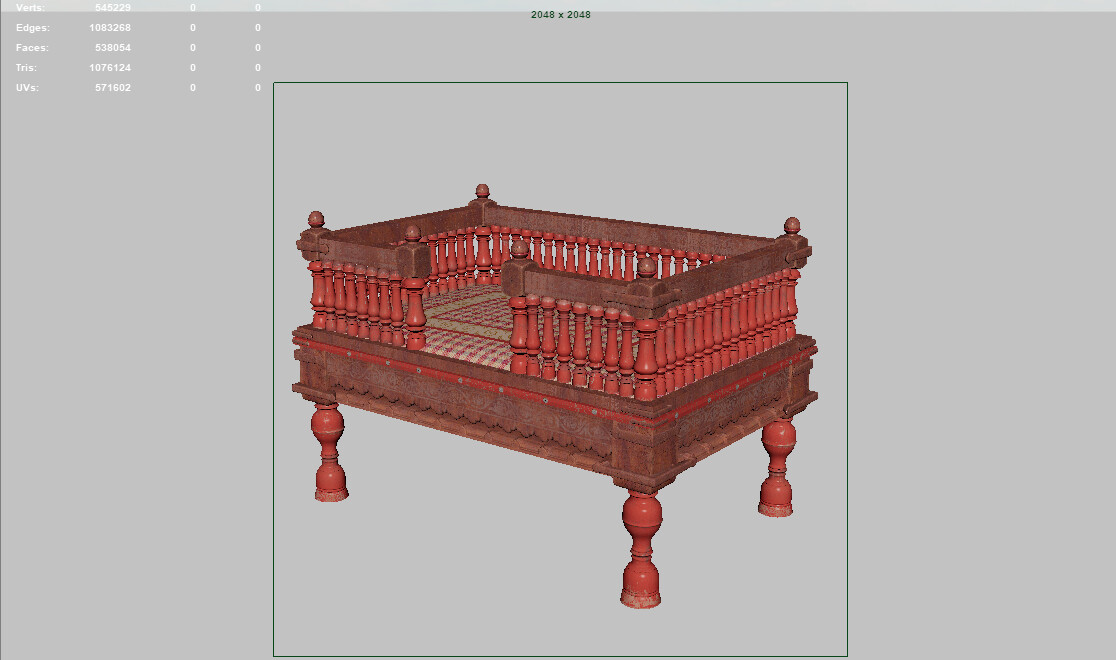 ArtStation - Indian Bed - Cot - Medieval - 18th Century | Game Assets