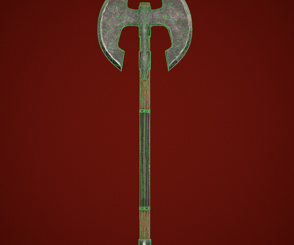 ArtStation - Two-handed axe Low-poly 3D model | Game Assets