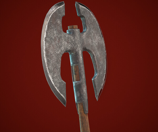 ArtStation - Two-handed axe Low-poly 3D model | Game Assets