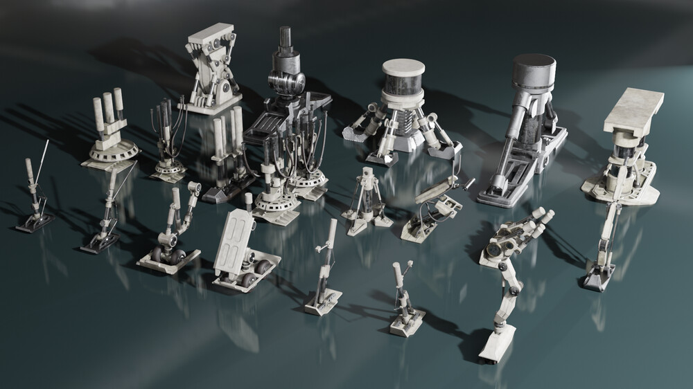ArtStation - Scifi Landing Gear Pack (25 Landing Gears) | Resources