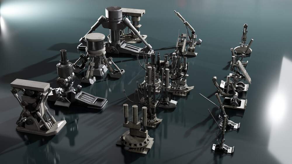 ArtStation - Scifi Landing Gear Pack (25 Landing Gears) | Resources