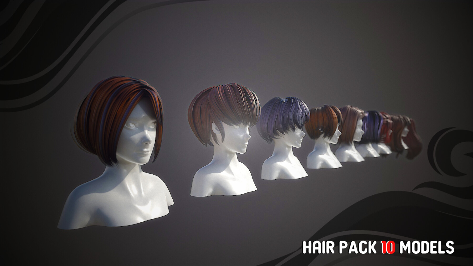 ArtStation - Hair pack 10 models | Resources