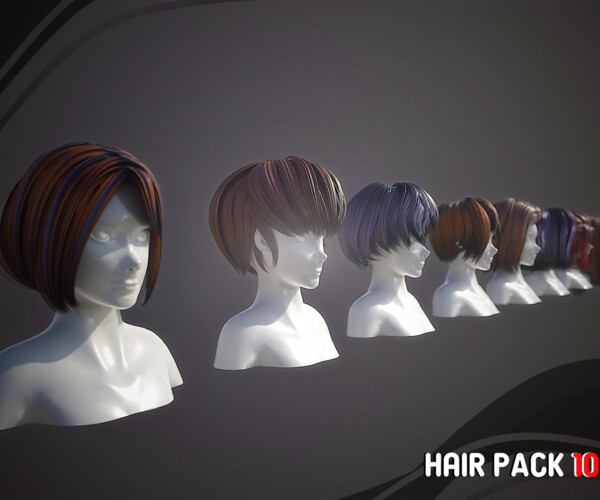 ArtStation - Hair pack 10 models | Resources