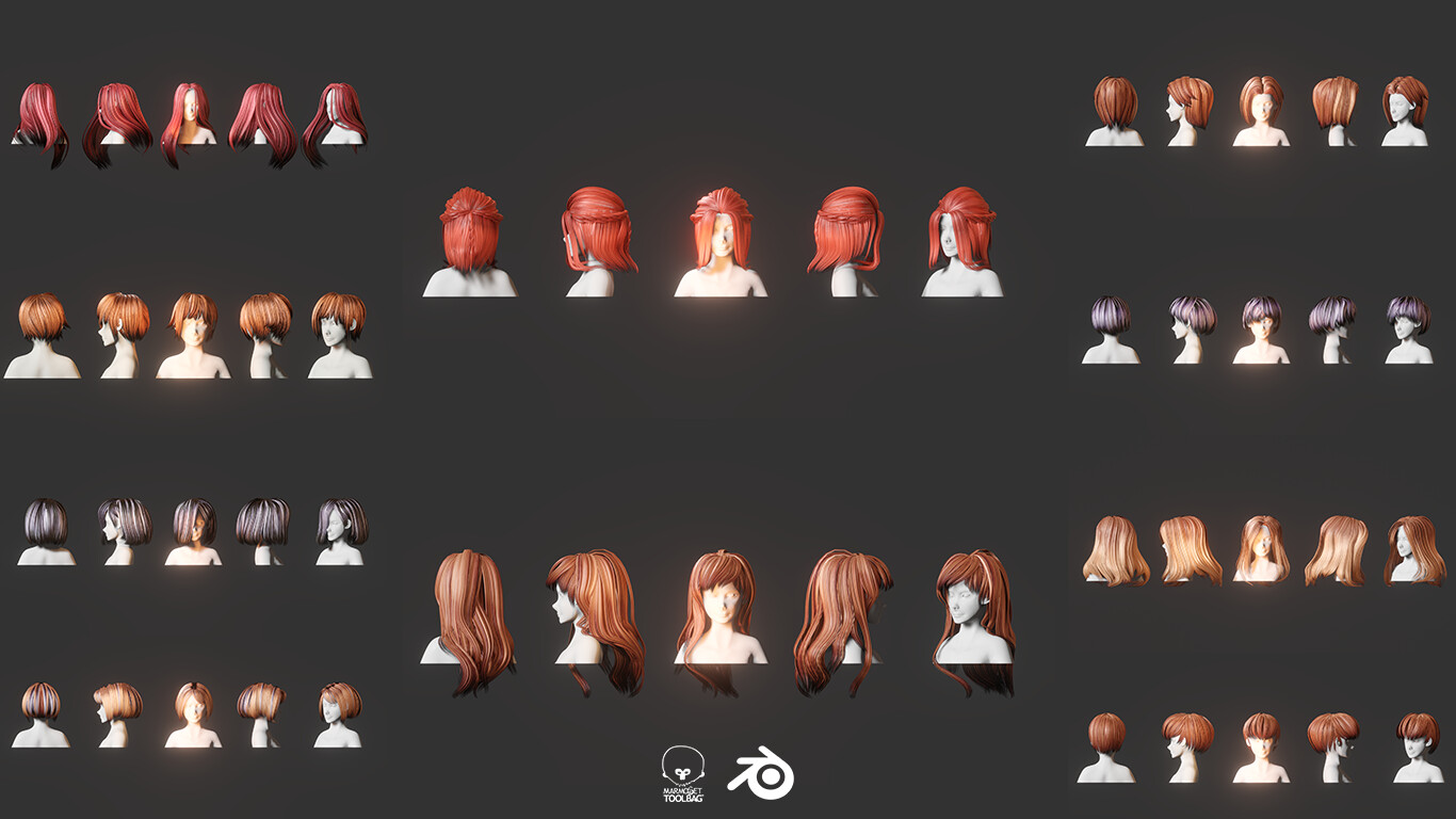 ArtStation - Hair pack 10 models | Resources