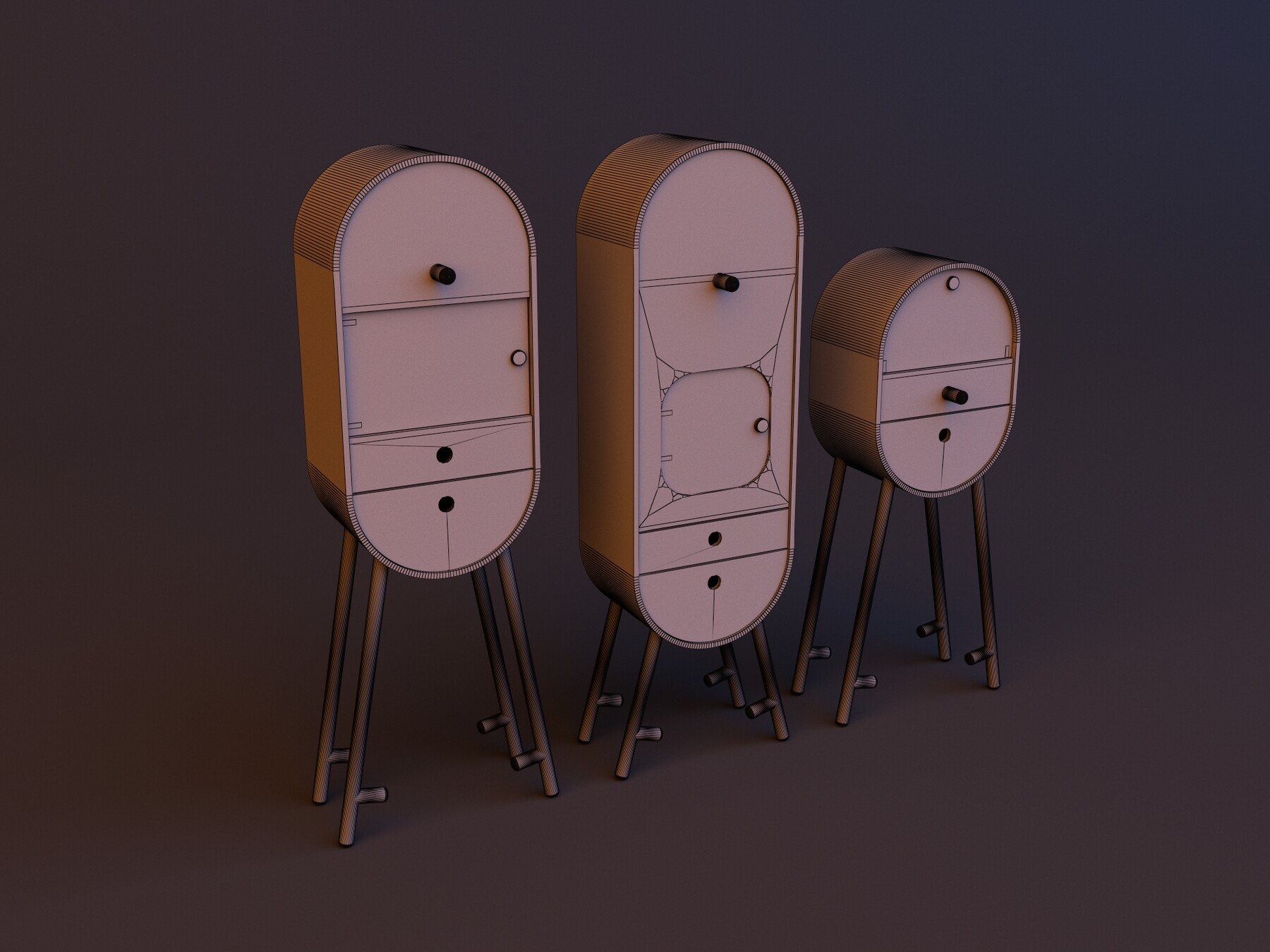 ArtStation - Modular capsule cabinets - dresser | Game Assets