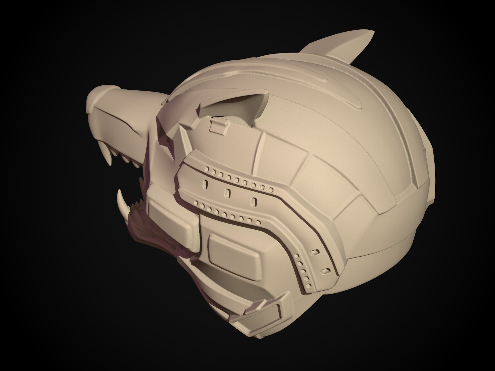 AN[Real] - Printable Sci-Fi Wolf Helmet (STL)