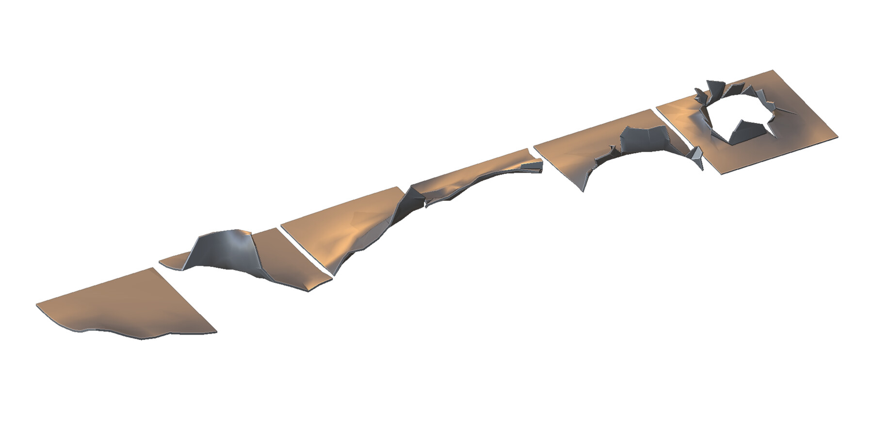 ArtStation - FREE Damaged metal panel 6 pc kitbash | Resources