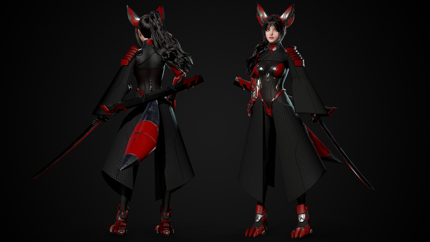 ArtStation - Cosmo Fox Girl / Sci-fi Kitsune - Game Ready | Game Assets