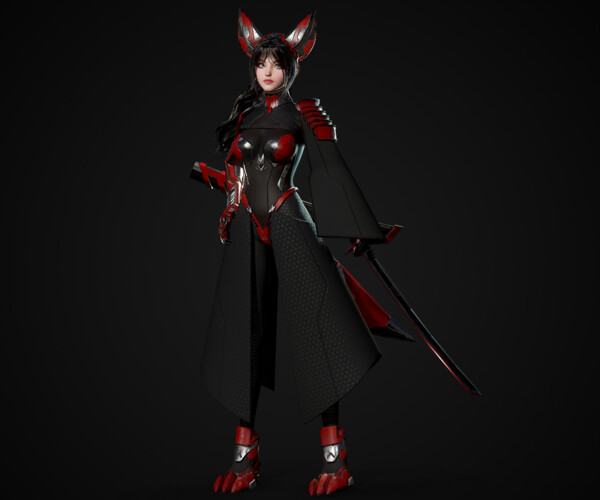 ArtStation - Cosmo Fox Girl / Sci-fi Kitsune - Game Ready | Game Assets