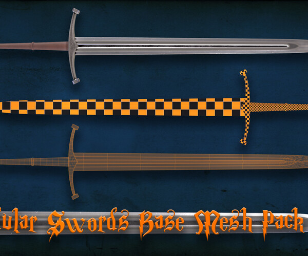 ArtStation - Modular Swords Base Mesh Pack - Game Ready | Game Assets