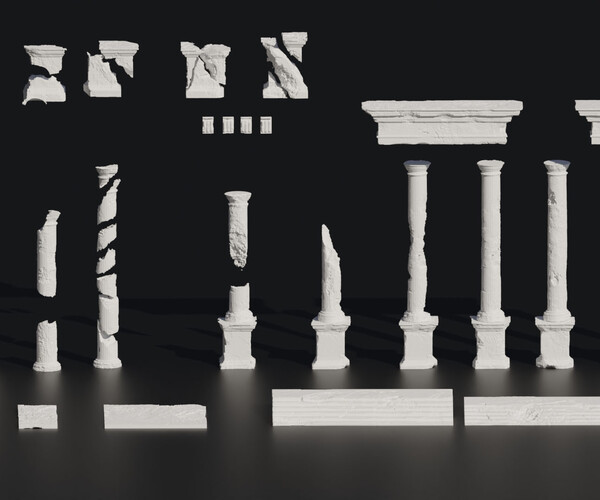 ArtStation - Ancient Classical Ruins Kitbash Set for concept art and ...