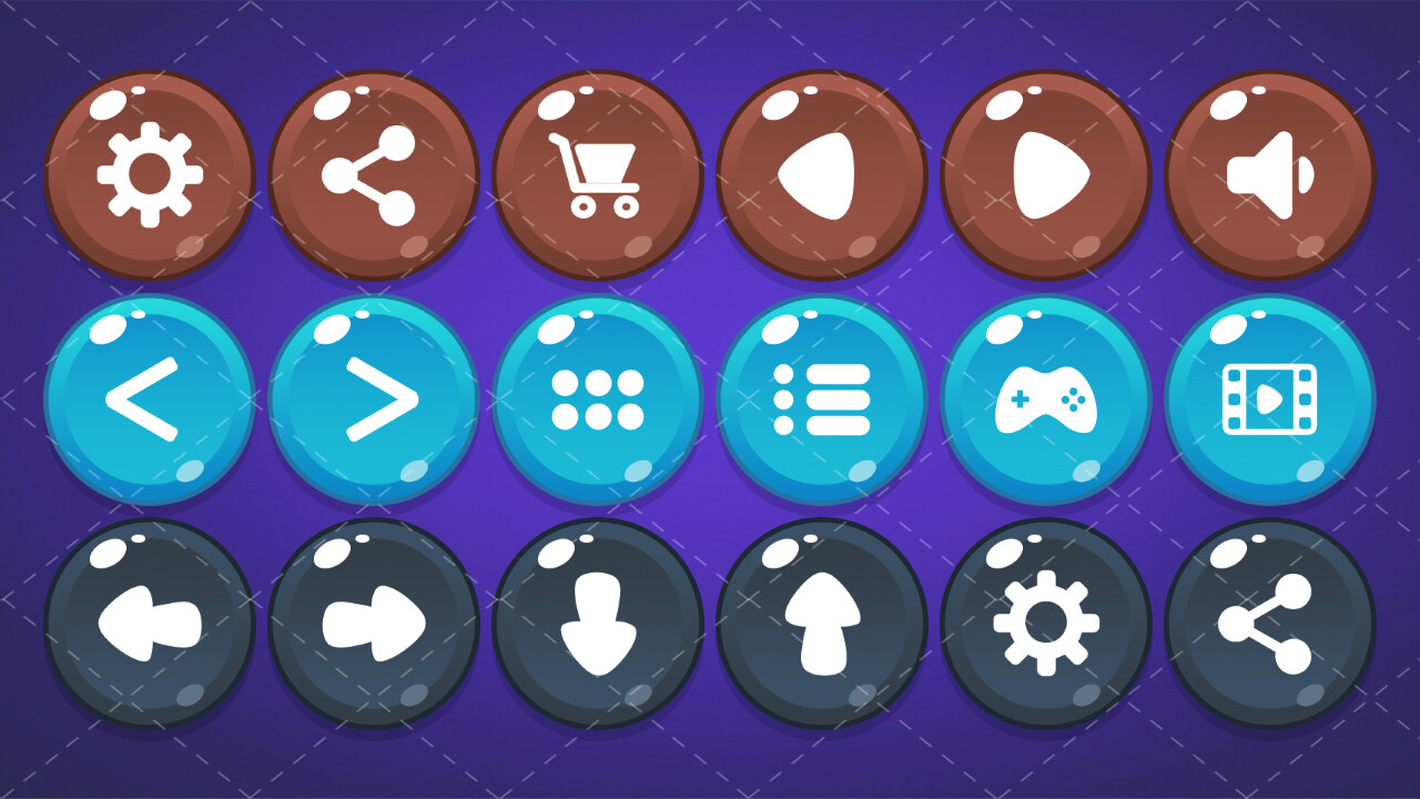 ArtStation - Colorful Game Buttons | Game Assets