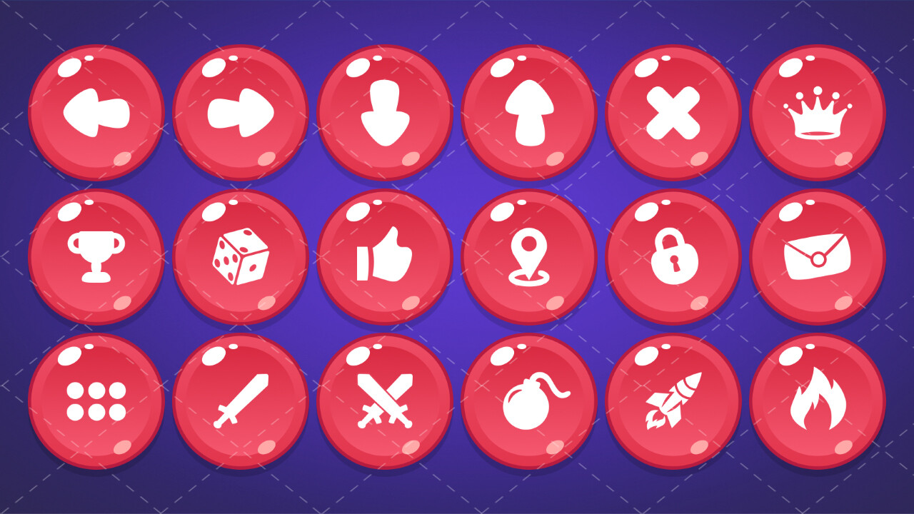 ArtStation - Colorful Game Buttons | Game Assets