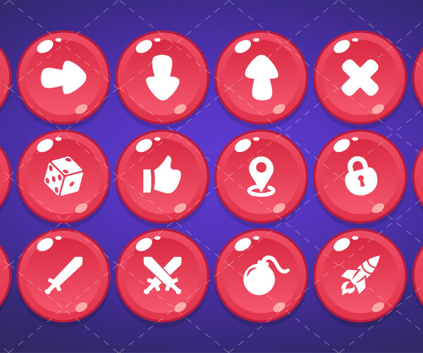ArtStation - Colorful Game Buttons | Game Assets