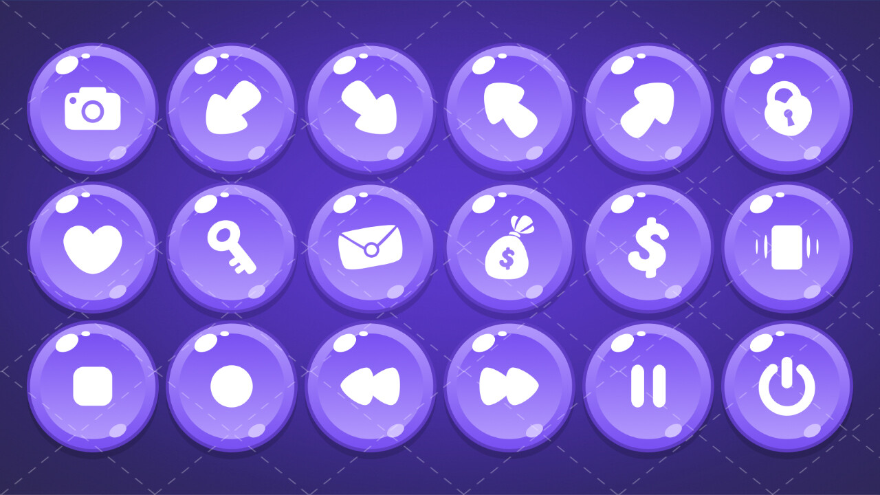 ArtStation - Colorful Game Buttons | Game Assets