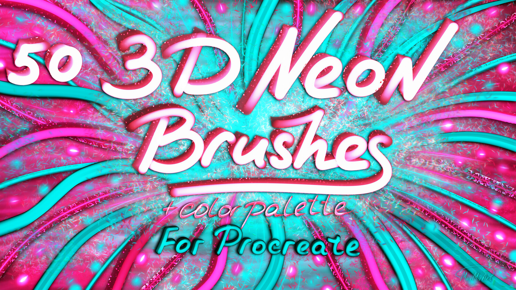 ArtStation - Neon 3D Brush Set | 50 MarMirArt Neon 3D Brushes For ...