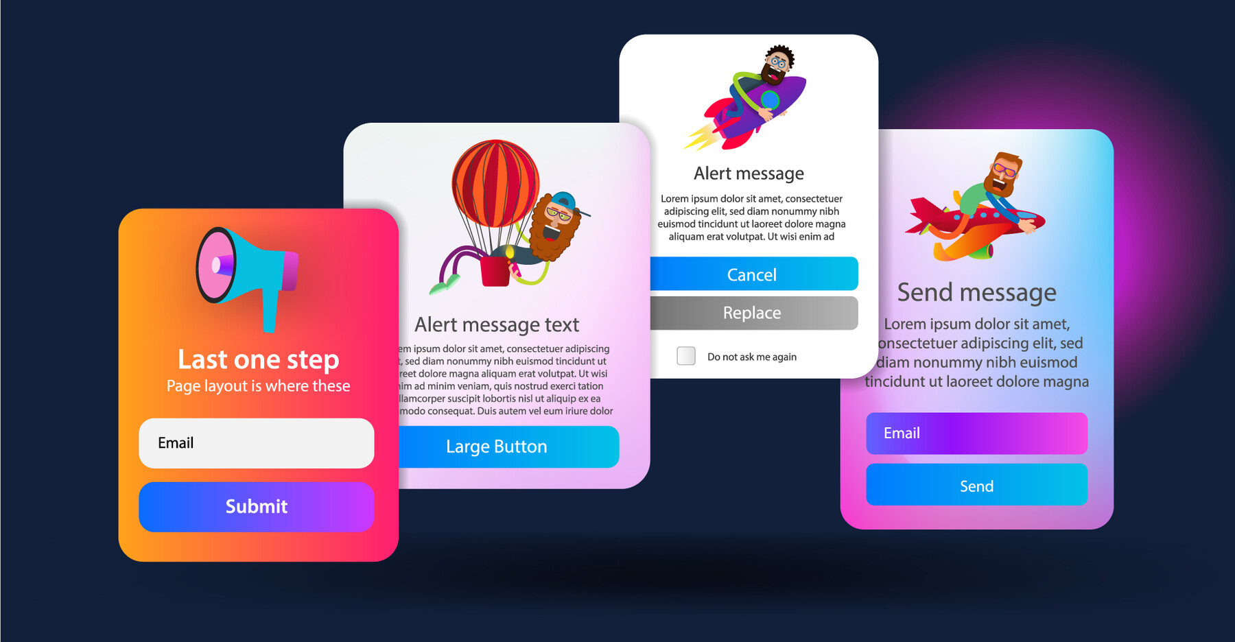 ArtStation - Elements of the programming interface with cartoon ...