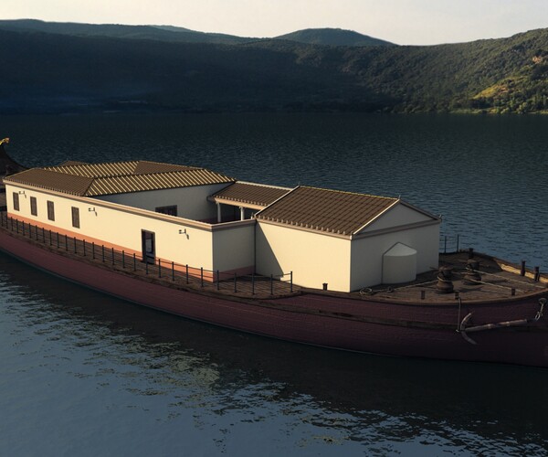 ArtStation - Nemi Ships - ship 01 (with palace) - 3D rendering | Artworks