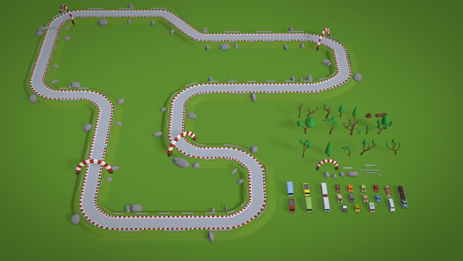 ArtStation - Race Track Collection for Games | Game Assets