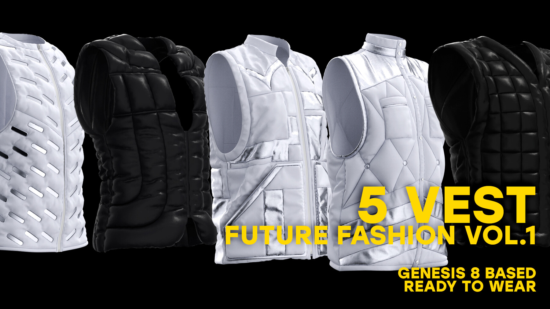 ArtStation - Future Fashion Vest / Waistcoat Pack Vol.1 - Clo3D ...