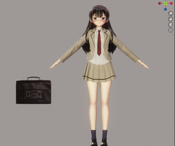 ArtStation - Anime School Girl - Blender 3.0 Full Process videos & 3D ...