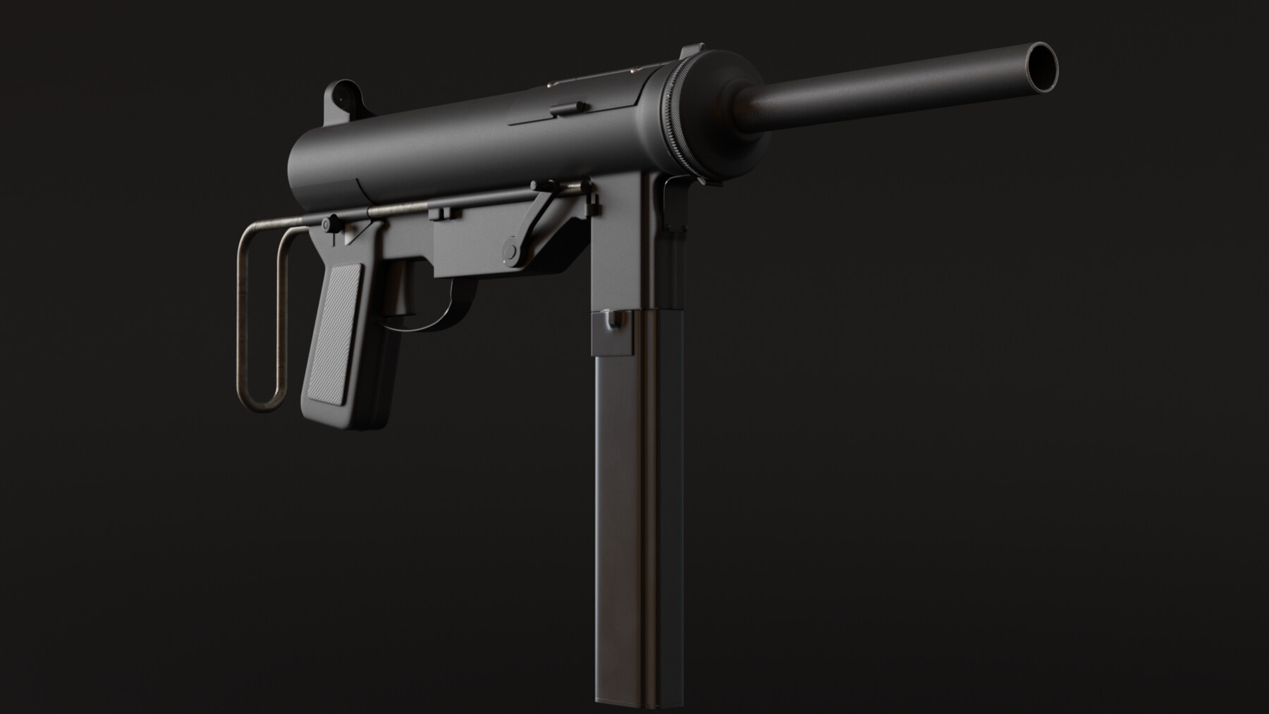 ArtStation - M3 Submachine Gun 3d Model | Resources