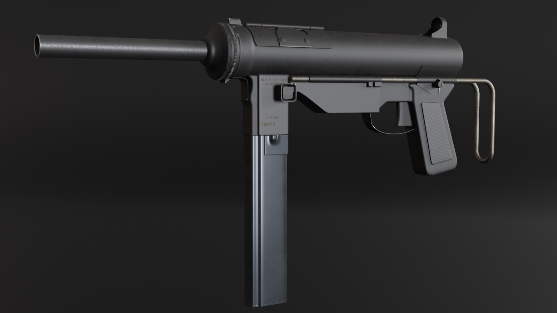 ArtStation - M3 Submachine Gun 3d Model | Resources