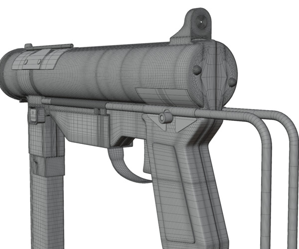 ArtStation - M3 Submachine Gun 3d Model | Resources