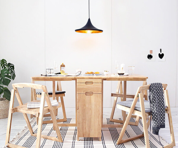 ArtStation - Solid wood expandable multi-table set | Resources