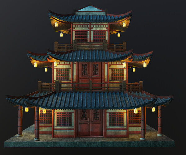 ArtStation - Japanese Realistic Traditional Building model | Game Assets