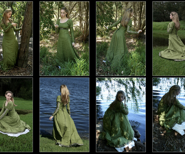 ArtStation - x160 Medieval Maiden wandering in a forest - Pose ...