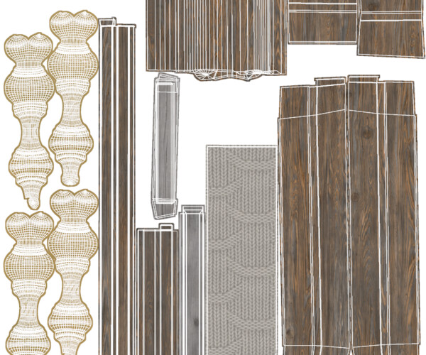 ArtStation - Roman couch - lectus tricliniaris | Game Assets