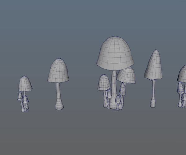 ArtStation - Mushroom plus Emissive Textures PBR Low-poly 3D model ...