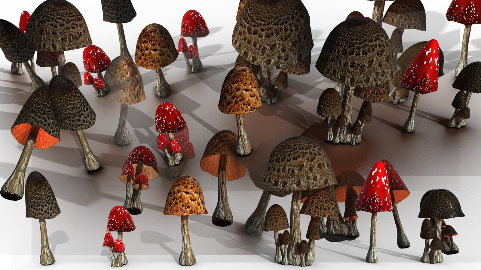 ArtStation - Mushroom plus Emissive Textures PBR Low-poly 3D model ...