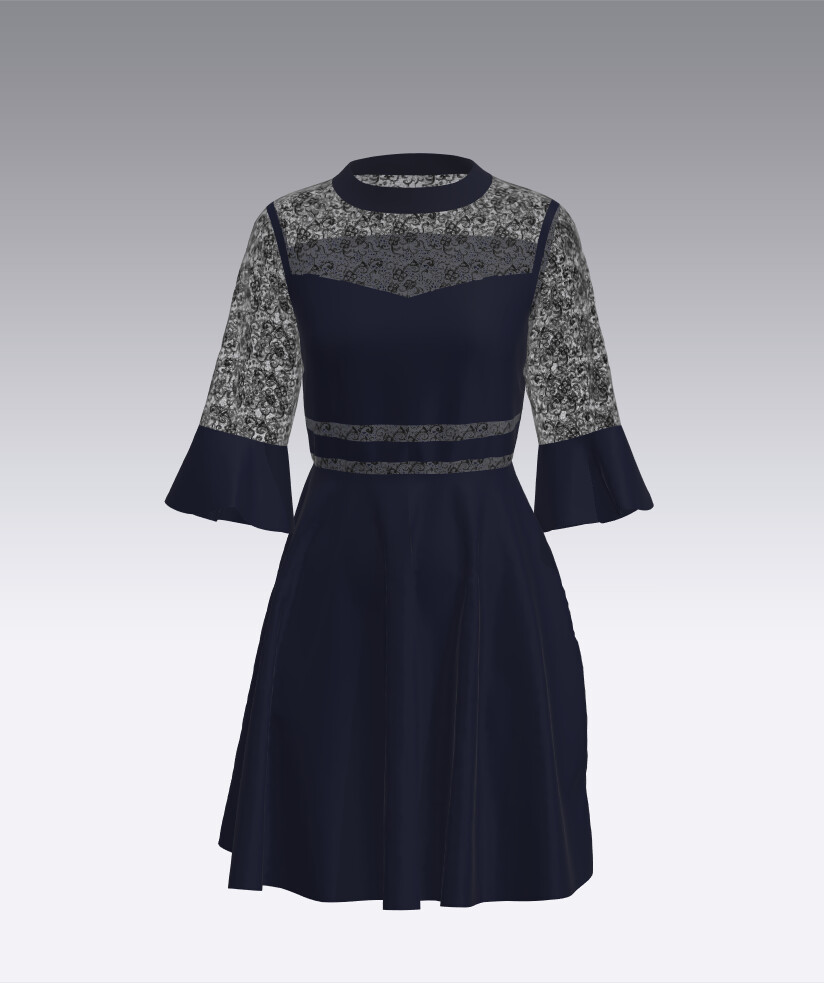 ArtStation - Lace dress 3D model | Game Assets