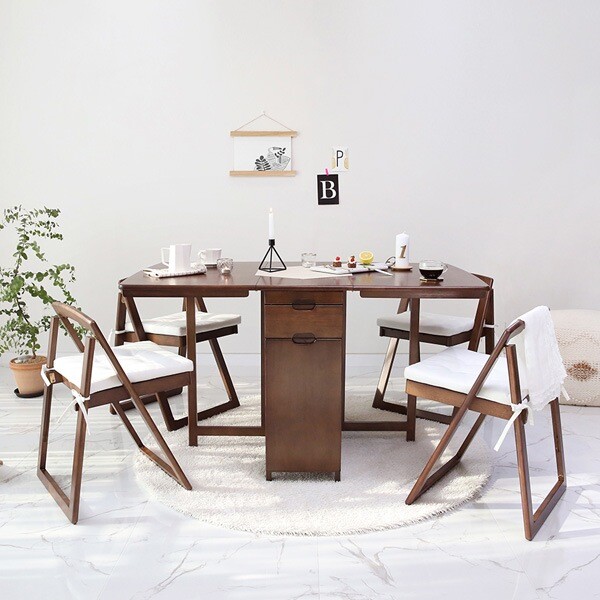 ArtStation - Solid wood expandable multi table & chair set | Resources