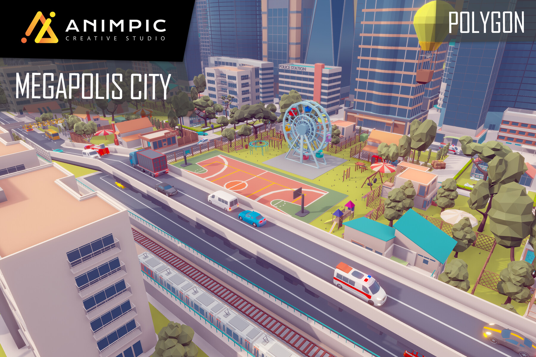 Animpic Studio - POLYGON - Megapolis City Pack (Unity, UE4)
