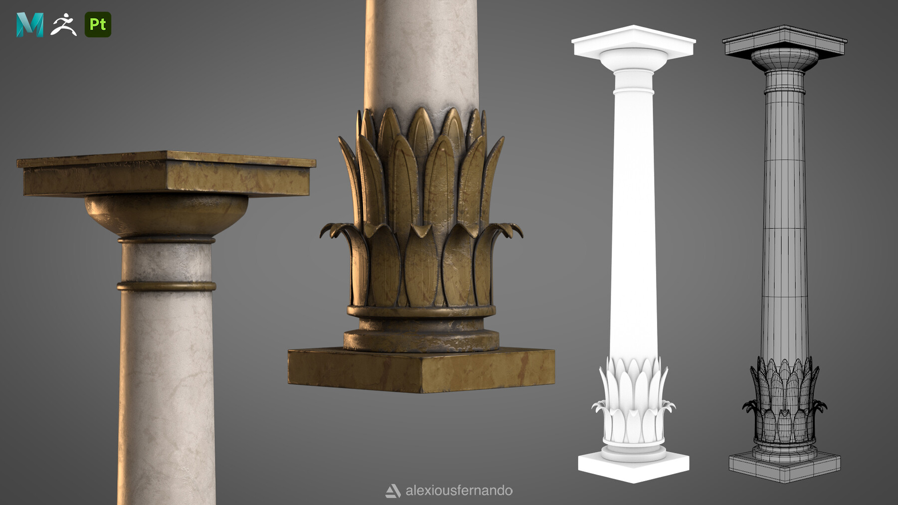 ArtStation - Ancient Pillar - 3D Model | Game Assets