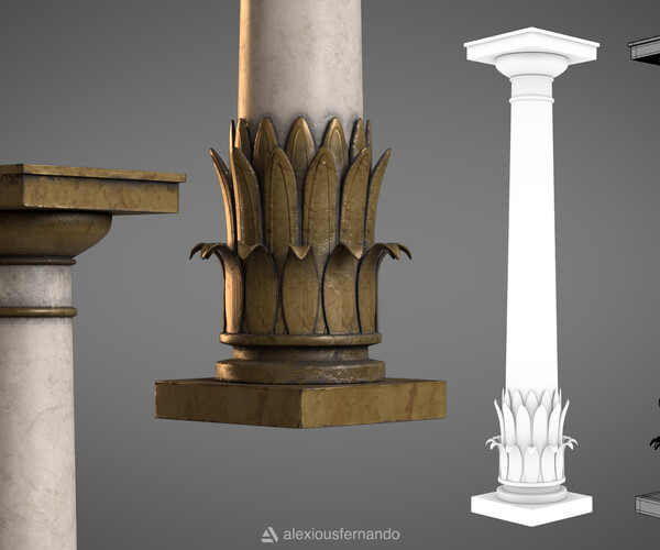 ArtStation - Ancient Pillar - 3D Model | Game Assets